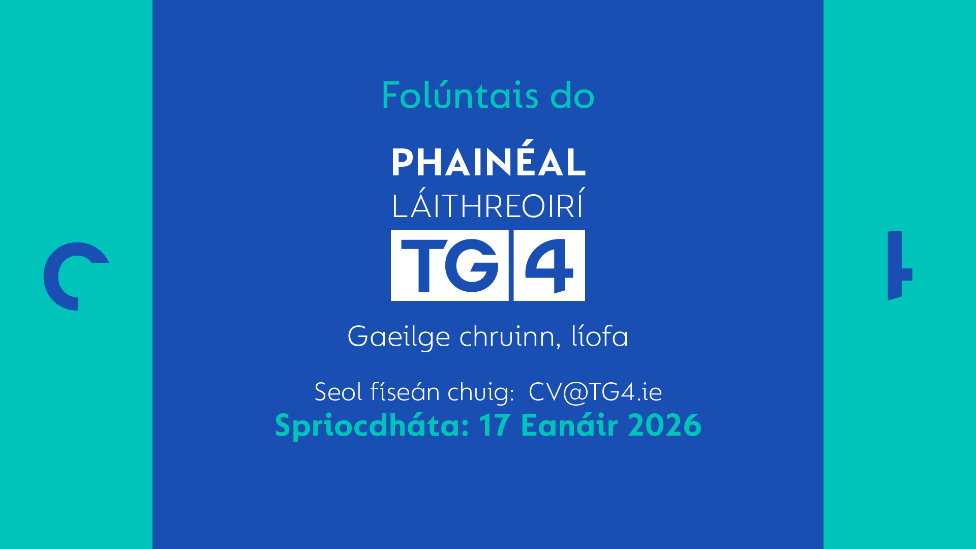 TG4 | TG4 is searching for New Weather & Continuity Presenters | 2025 ...